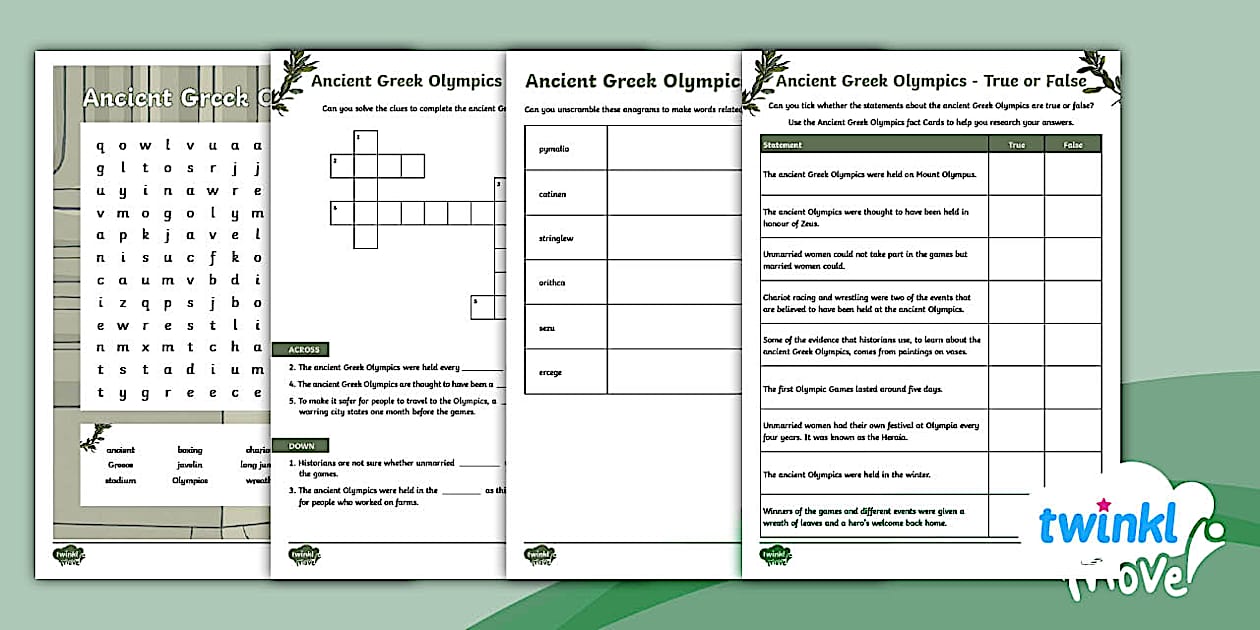 Ancient Greek Olympics Worksheets - Twinkl Move PE Planning