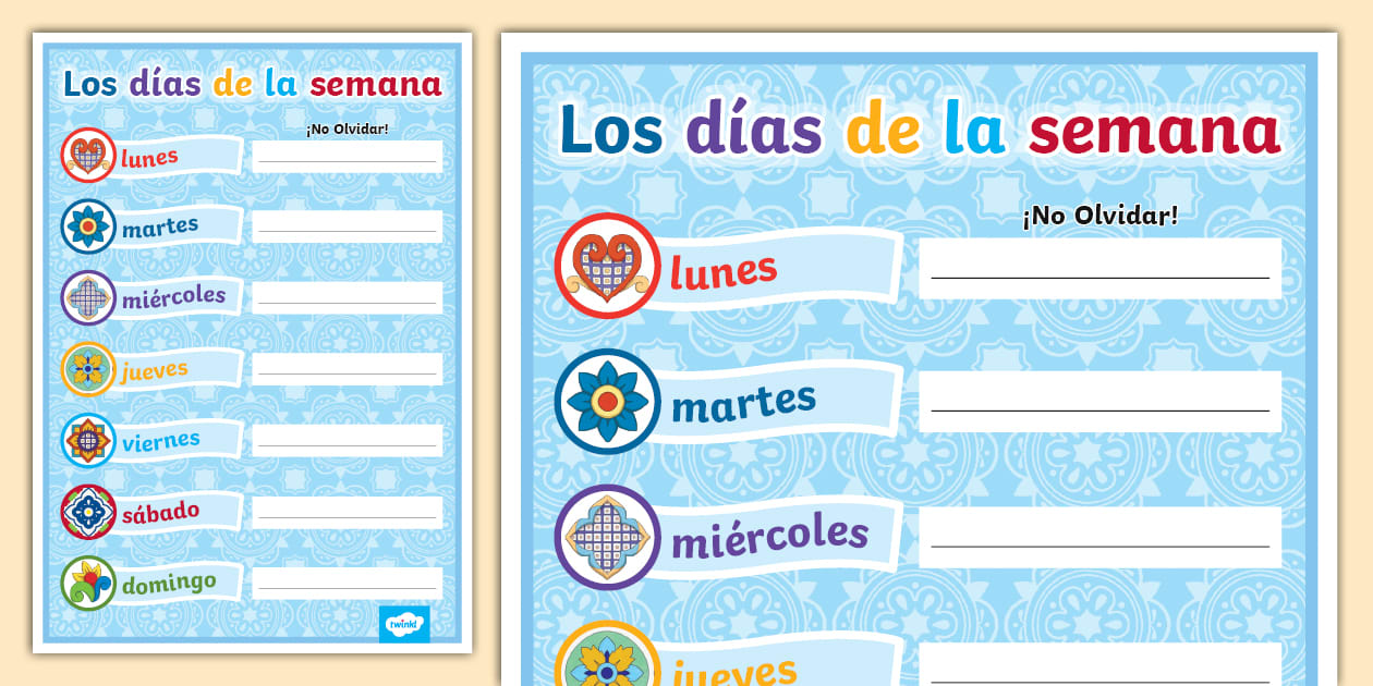 Póster: Los días de la semana - Twinkl