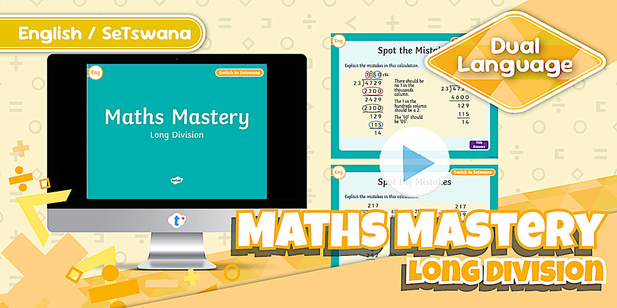Grade 4 Maths - Term 4 -Maths Mastery PowerPoint Setswana/English (CAPS