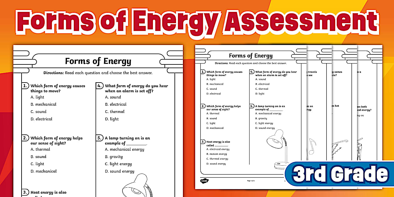 Third Grade Forms of Energy Assessment