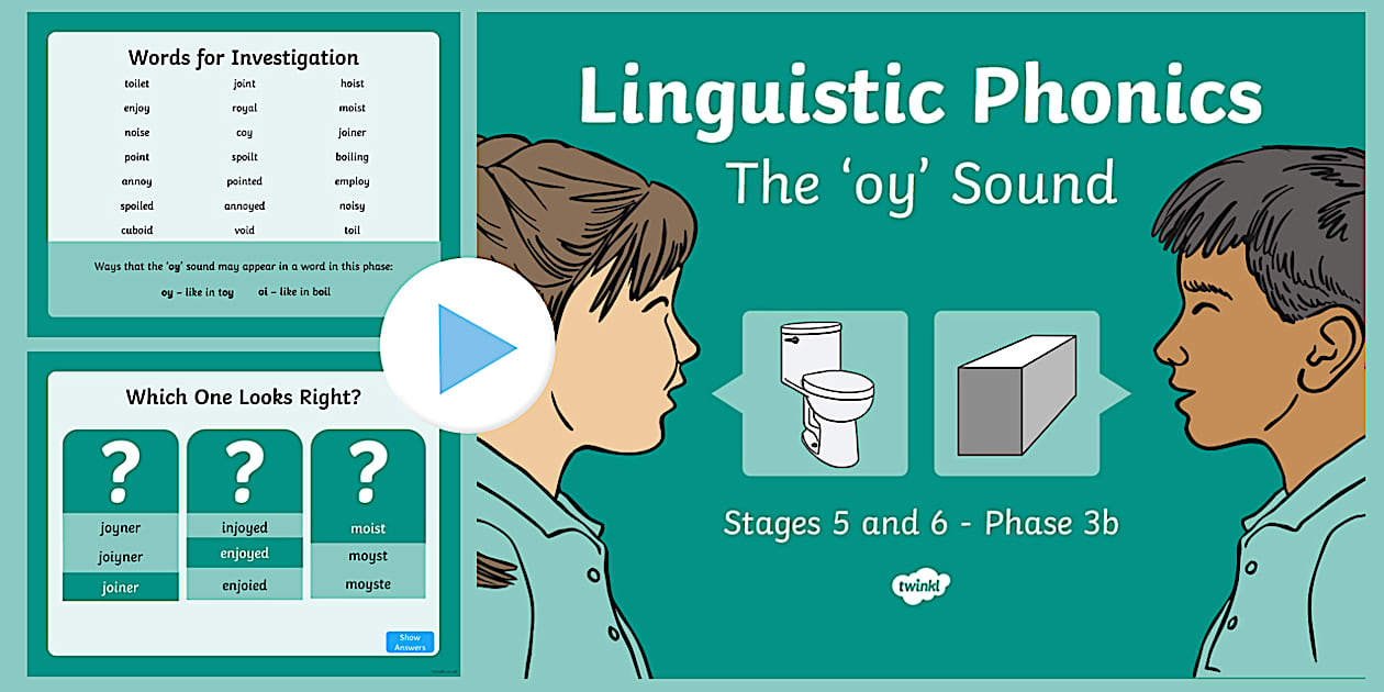 Northern Ireland Linguistic Phonics Stage 5 and 6 Phase 3b, 'oy' Sound