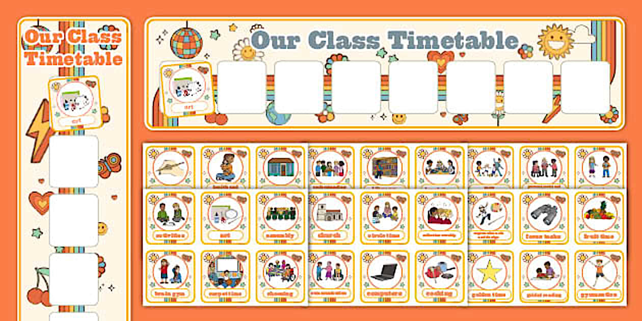 Retro Themed Reception Visual Timetable (teacher made)