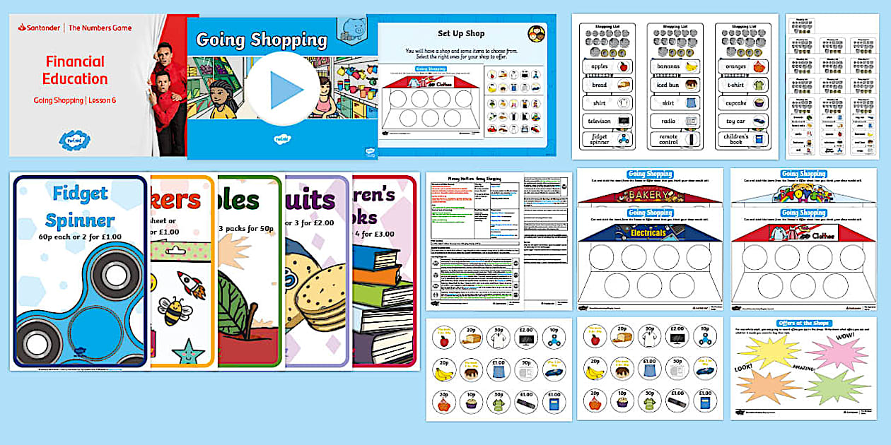 FREE! - CfW Financial Education Lesson 6: Going Shopping Lesson Pack – Ages