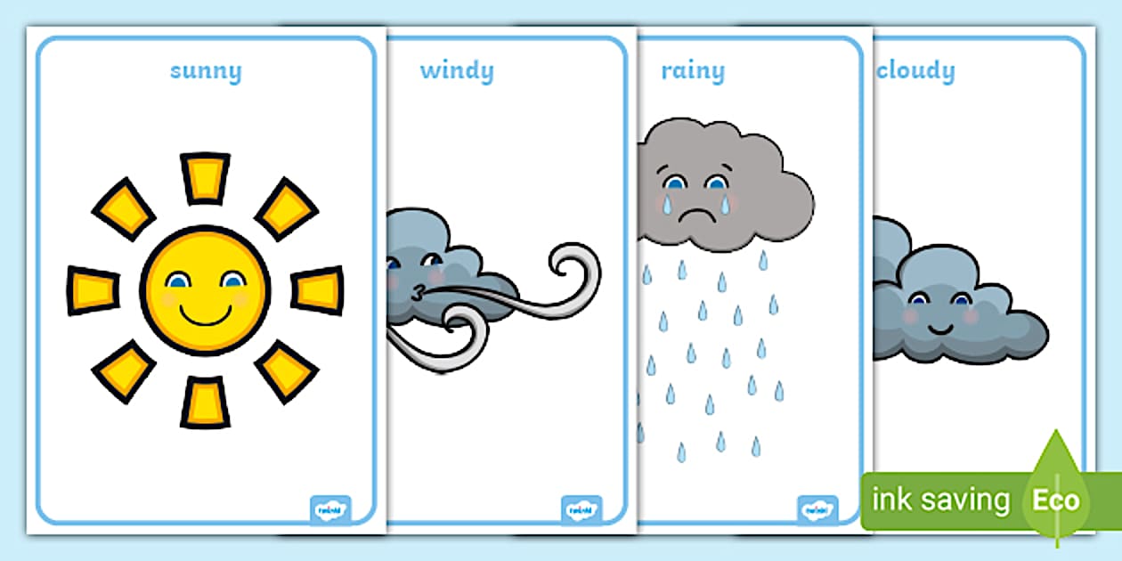 Weather Cards (Large) - Geography - Weather - KS1 - Twinkl