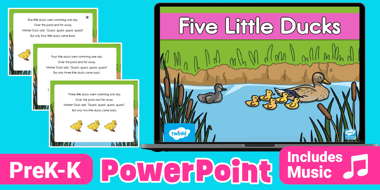 Five Little Ducks Counting PowerPoint (teacher made)