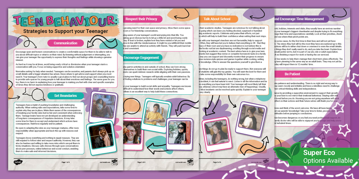 Parent Guide to Teen Behaviour (With Strategies) - Twinkl