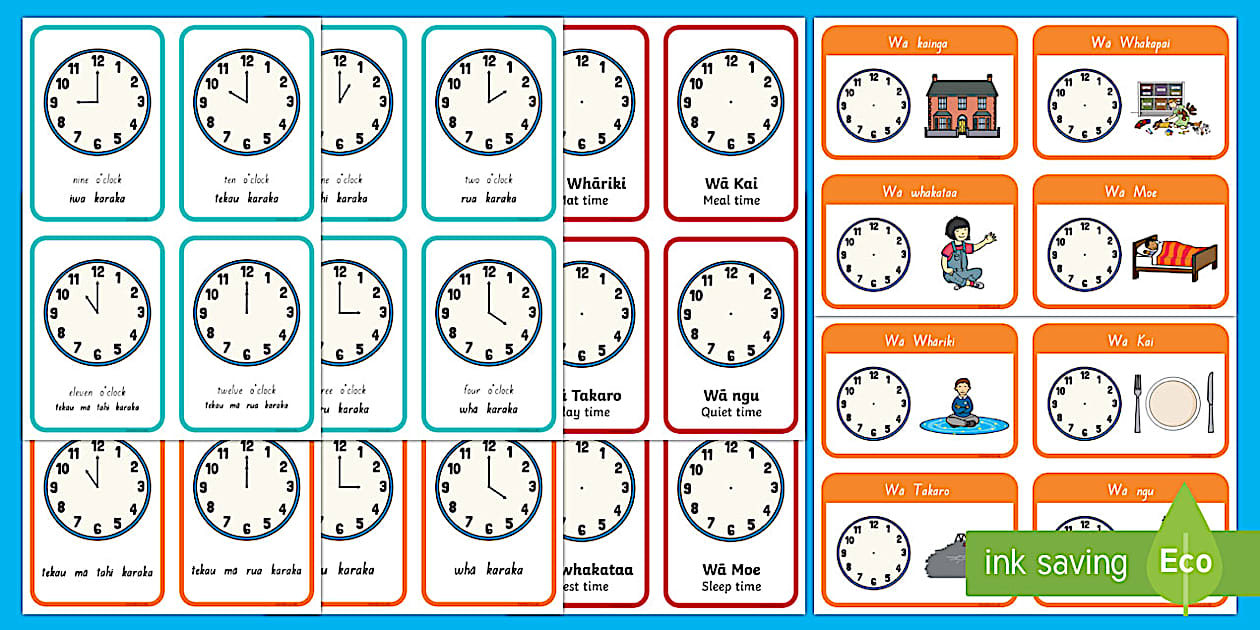 👉 Time in Māori | Te Reo Māori Flashcards | Maths | Twinkl