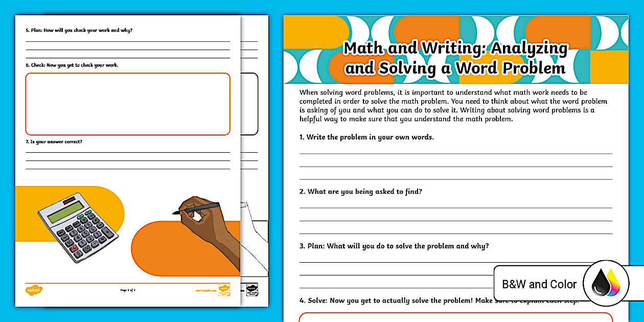 Analyzing and Solving a Word Problem Template (Teacher-Made)