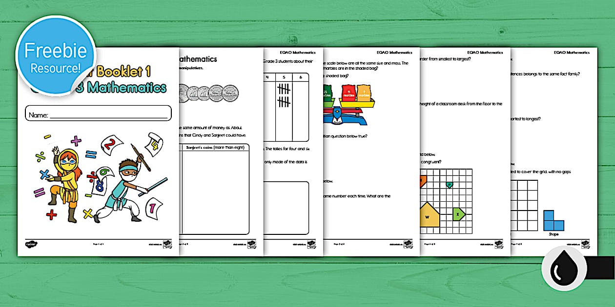 FREE! - EQAO Grade 3 Mathematics Prep Booklet 1 - Twinkl