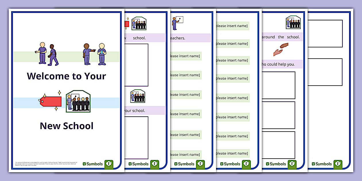 Twinkl Symbols: Older Learners: 'My New School' Booklet