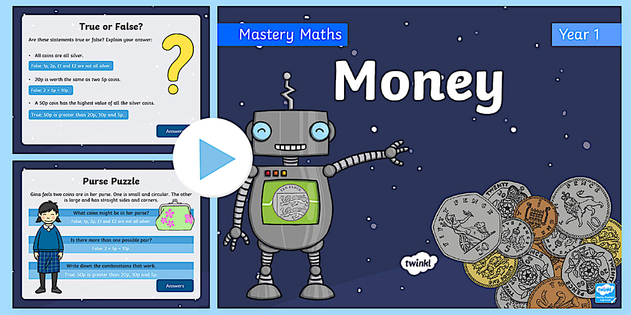 Year 1 Money Problems | Maths Mastery PowerPoint - Twinkl