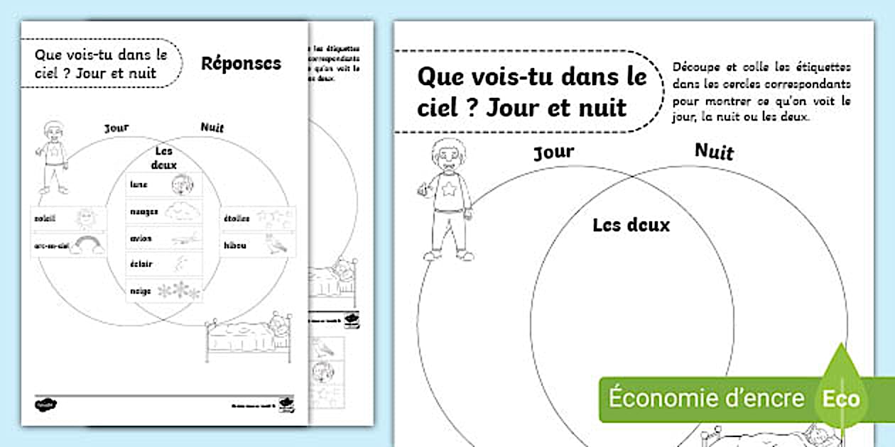 Fiche d'activité autonome : que vois-tu le jour et la nuit
