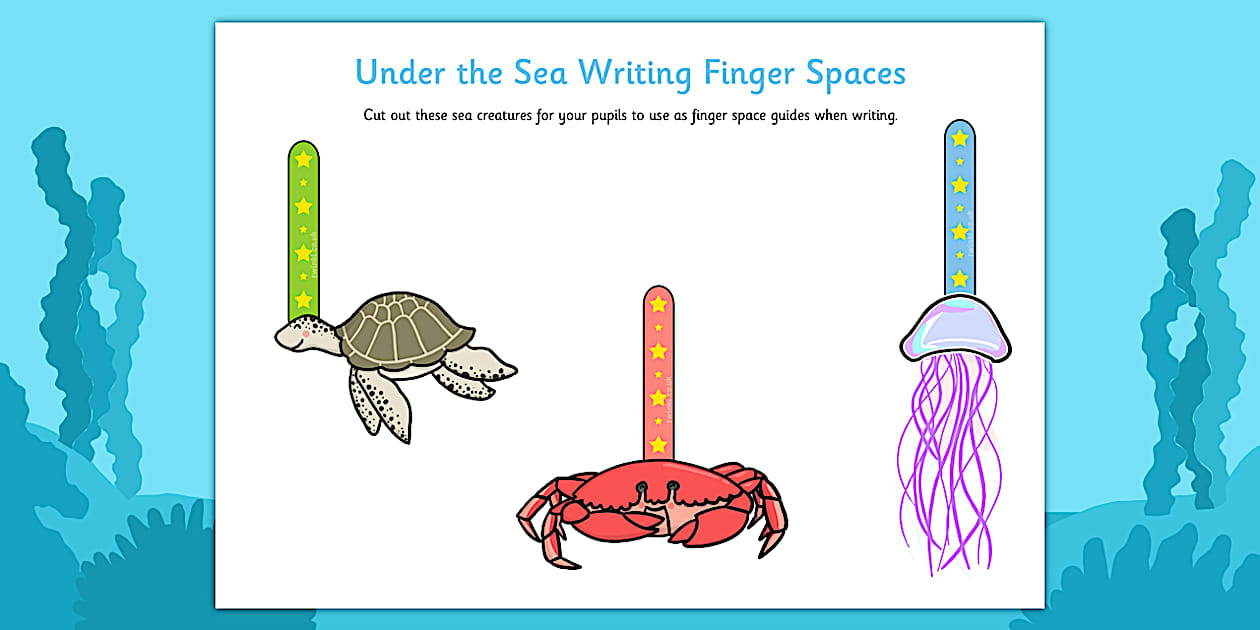 Under the Sea Writing Finger Spacers (teacher made) - Twinkl