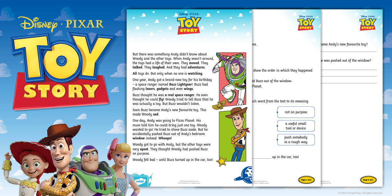Toy Story: Reading Comprehension [Ages 5-7] | Twinkl