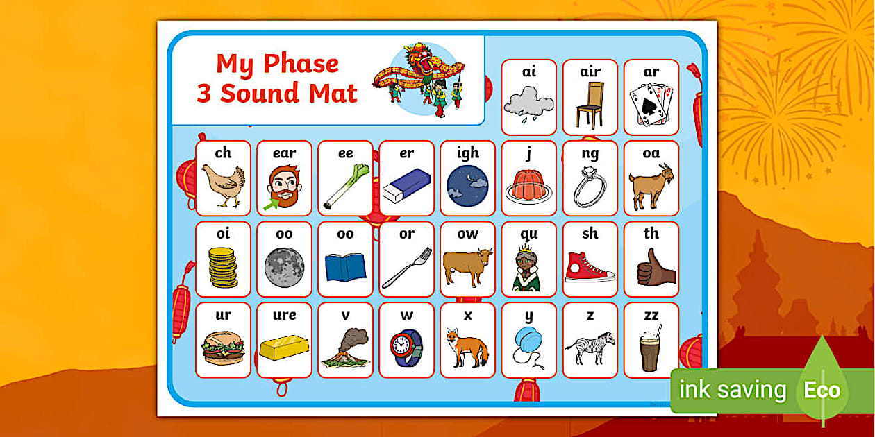 Chinese New Year Phase 3 Sound Mat (teacher made) - Twinkl