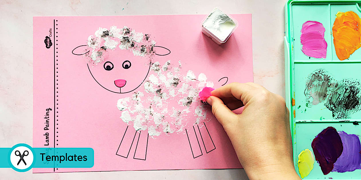 Spring Lamb Finger Painting Templates | Spring Crafts