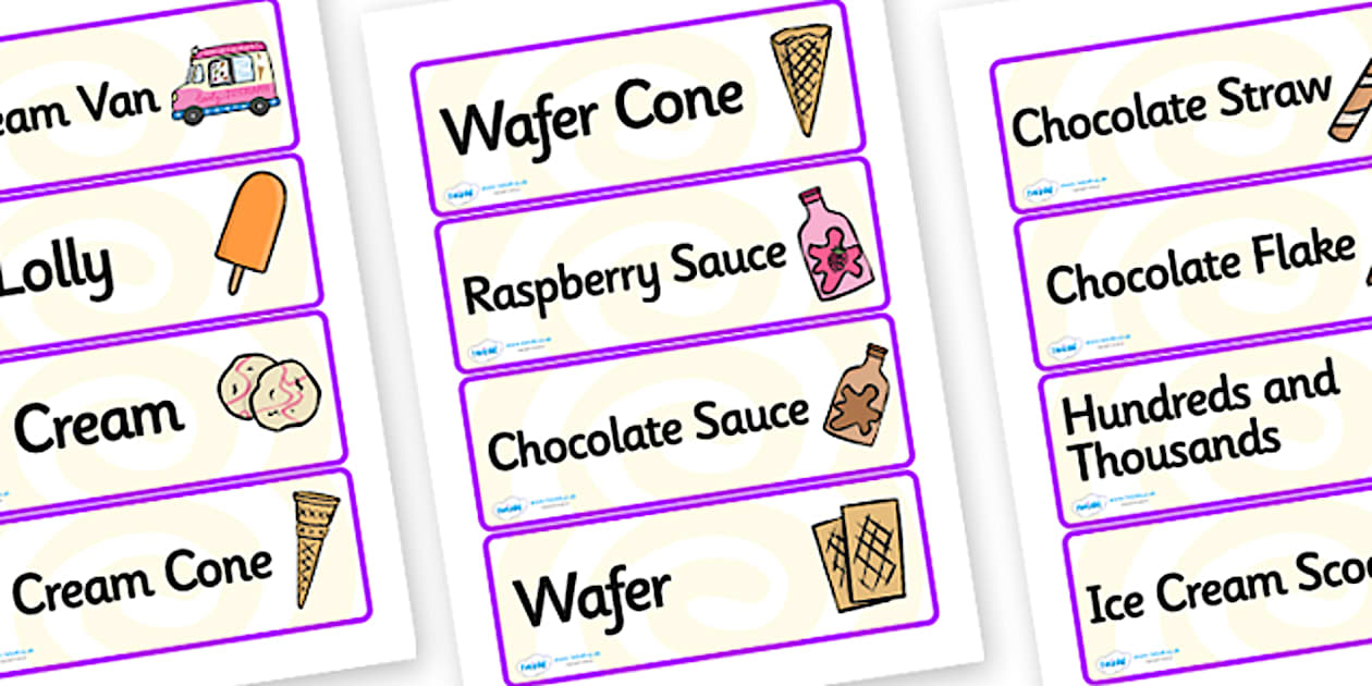 Ice Cream Van Role Play Labels (teacher made) - Twinkl