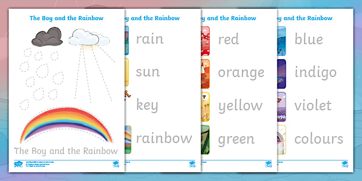 The Boy and the Rainbow Handwriting Worksheets - Twinkl