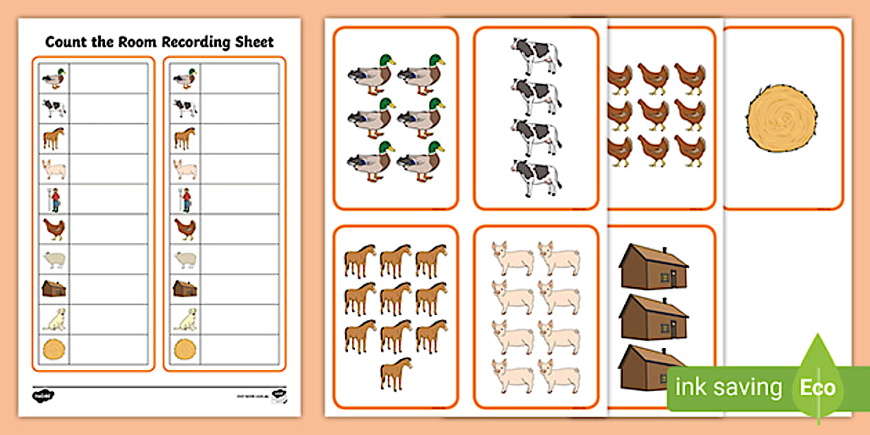 Count the Room 1-10: On the Farm Activity Pack - Twinkl