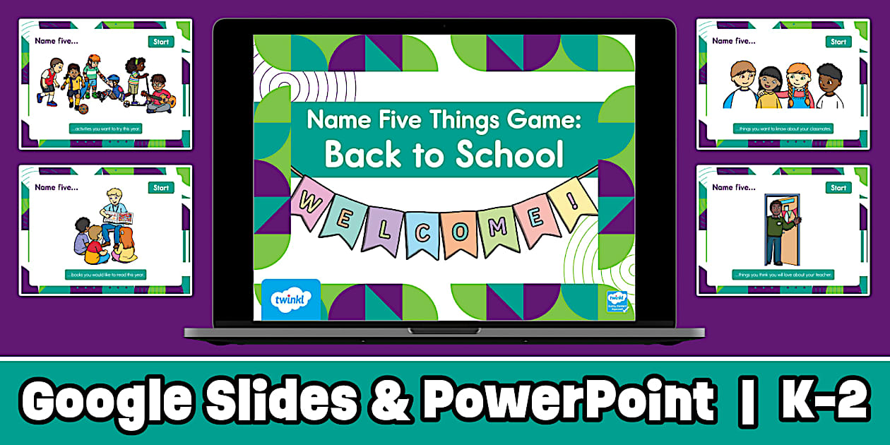 Name Five Things Game: Back to School - Slides & PowerPoint
