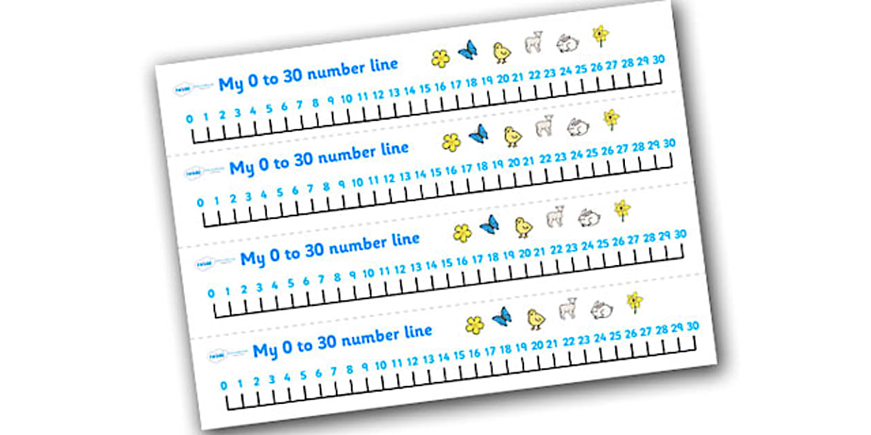 0-30 Number Line (Spring) (Teacher-Made) - Twinkl