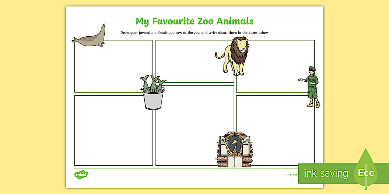 My Favorite Zoo Animal Writing Frame (Teacher-Made) - Twinkl