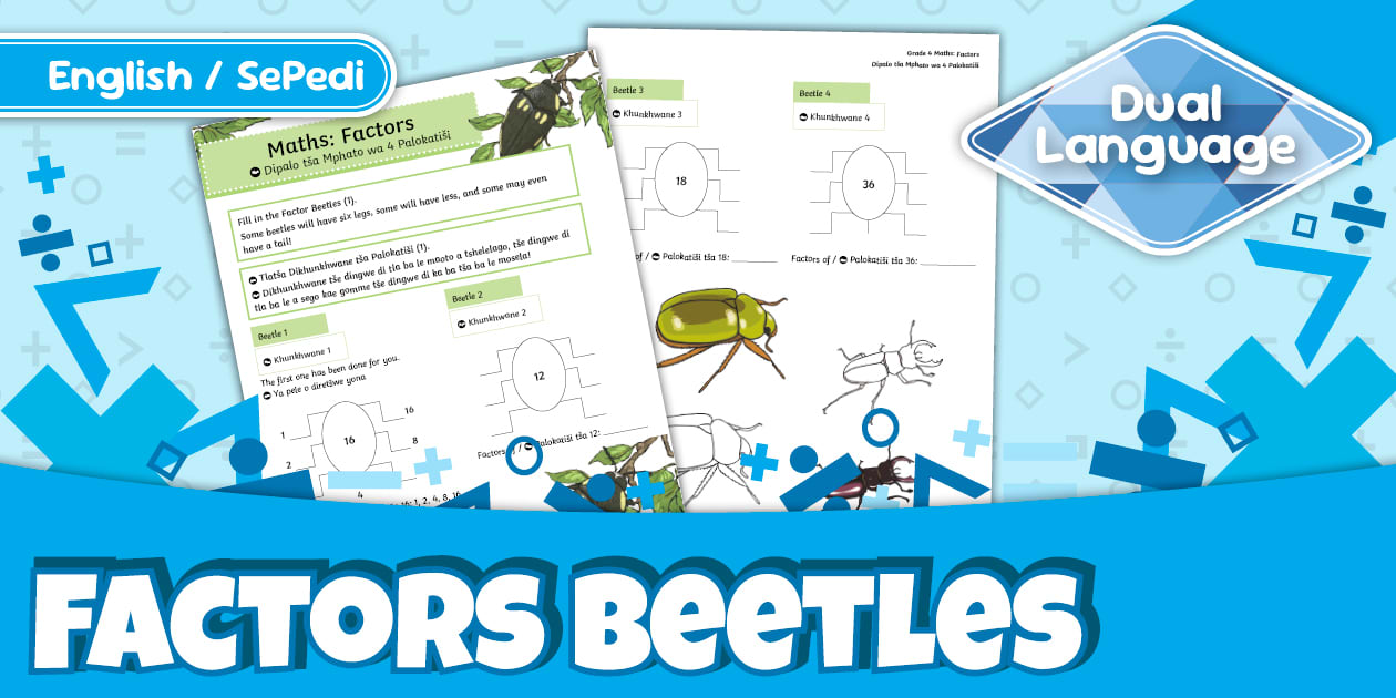 Grade 4 Maths - Term 1 - Factors Beetles 1 – Sepedi/English