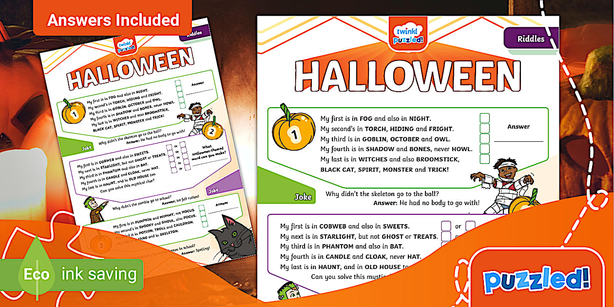 Halloween Riddles - Twinkl Puzzled (teacher made) - Twinkl
