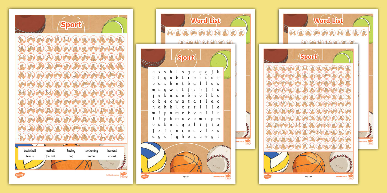 Auslan Find-a-Word Sport (teacher made) - Twinkl