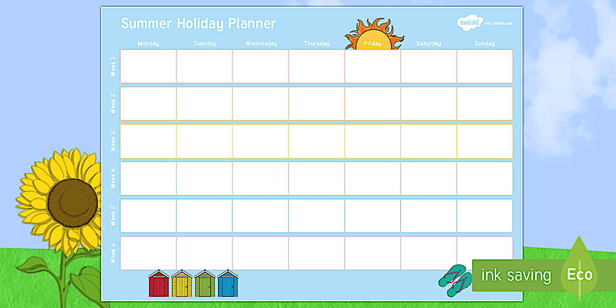 Printable Summer Schedule I Twinkl Canada (teacher made)