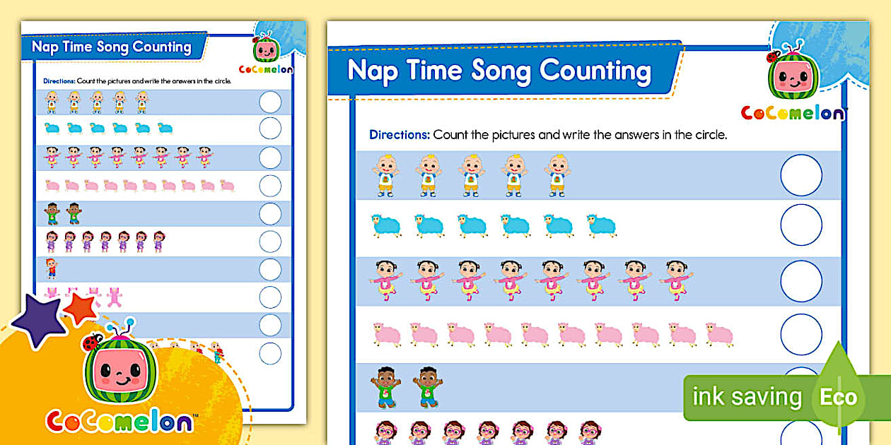 FREE! - CoComelon: Nap Time Song Counting Activity - Twinkl