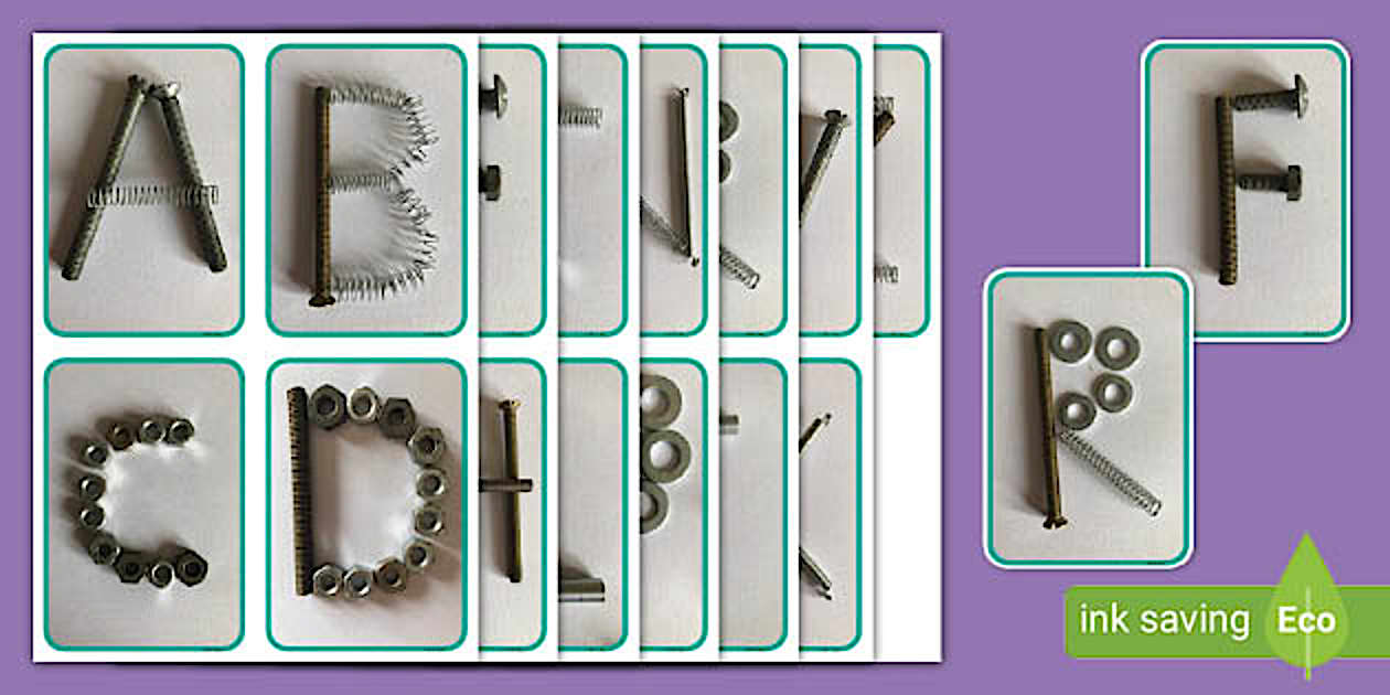 Loose Parts Letters | Alphabet Flashcards | Twinkl | EYFS