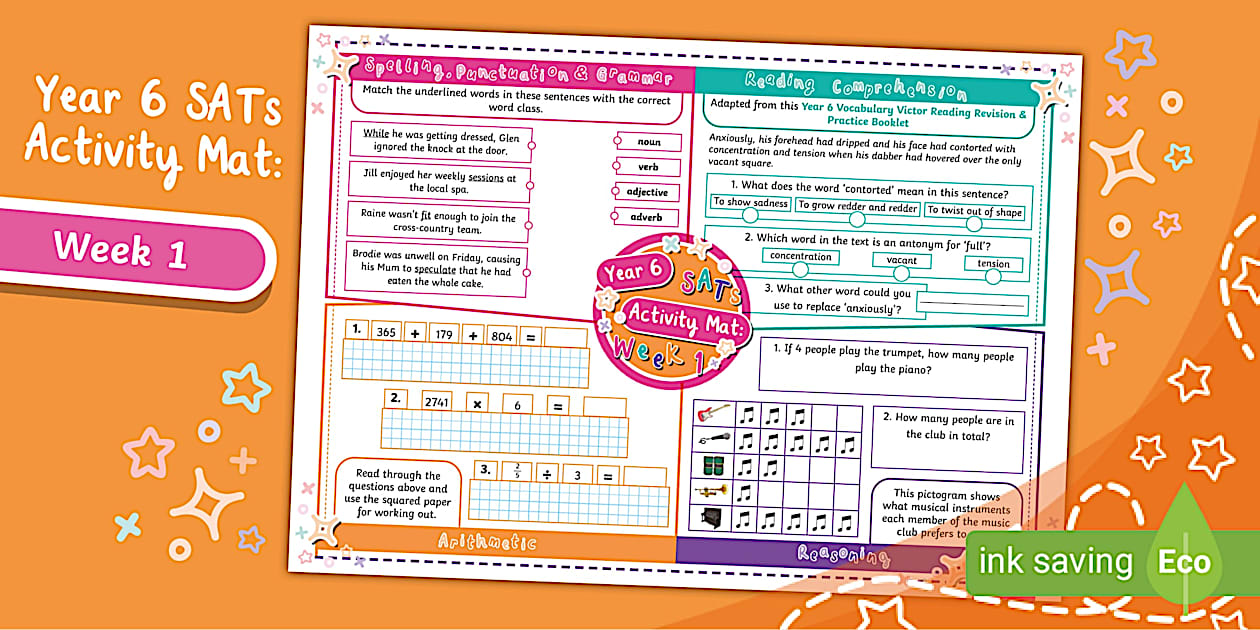 Year 6 SATs Reading Practice | Revision Activity Mat 1