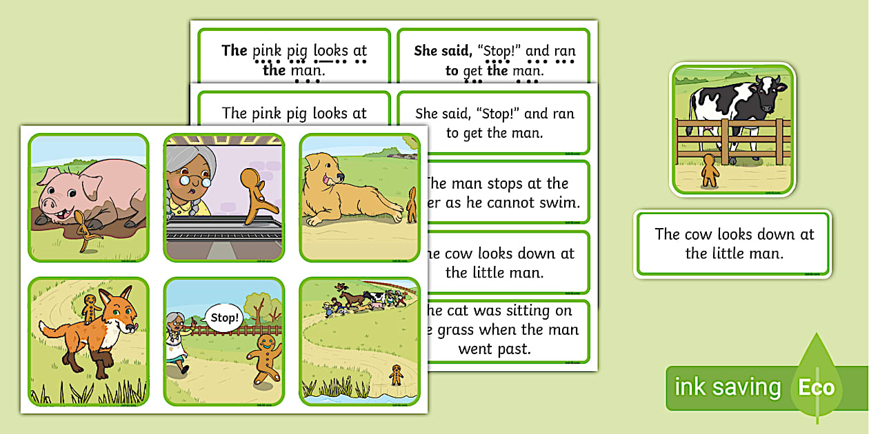The Gingerbread Man Simple Sentence Matching Activity