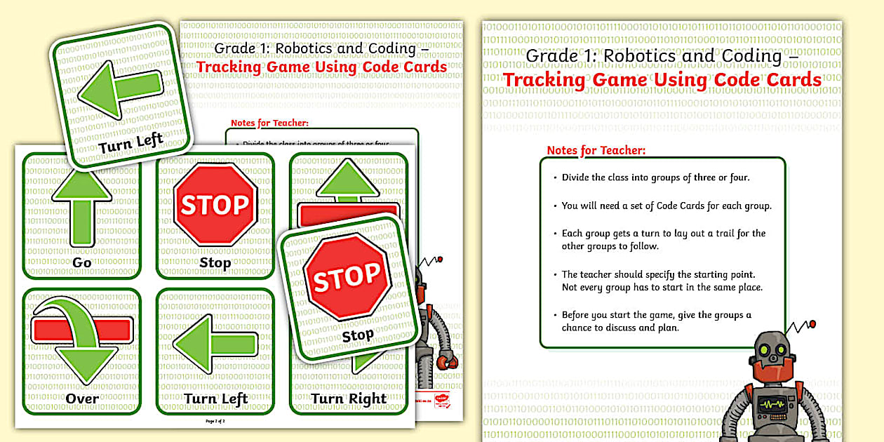 Coding and Robotics Tracking Game using Code Cards - Twinkl
