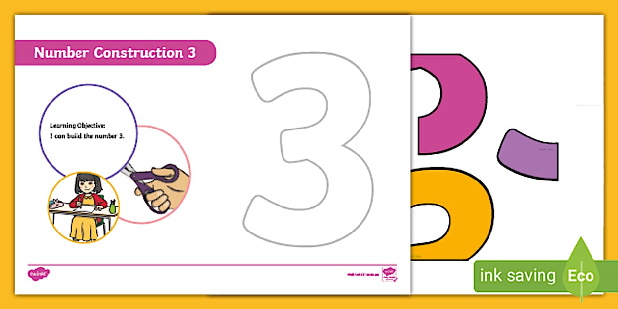 I Can Build the Number 3 Craft (teacher made) - Twinkl