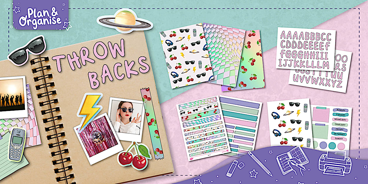 Year 2000 Throwbacks | Printable Scrapbooking Kit | Twinkl Planners