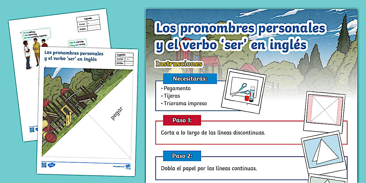 Triorama: Pronombres personales y el verbo 'ser' en inglés
