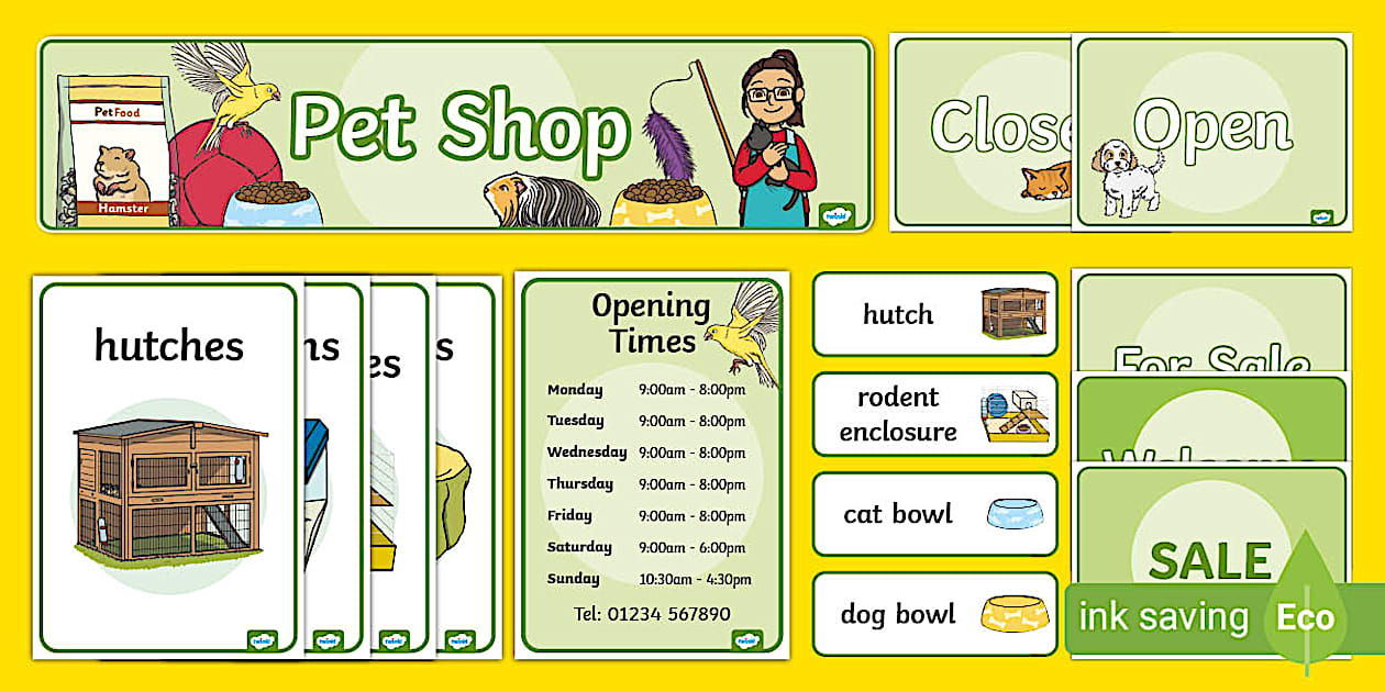 Pet Shop Role Play Pack | Animals | Junior/Senior Infants