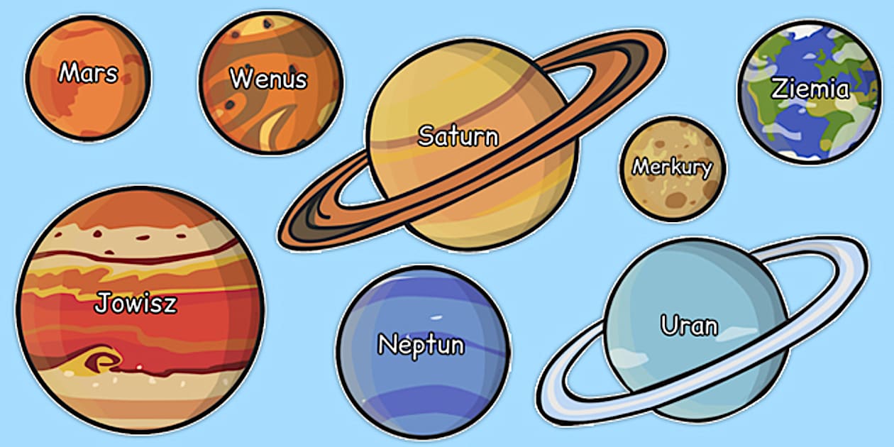 Nazwy planet na obrazkach po polsku (teacher made) - Twinkl