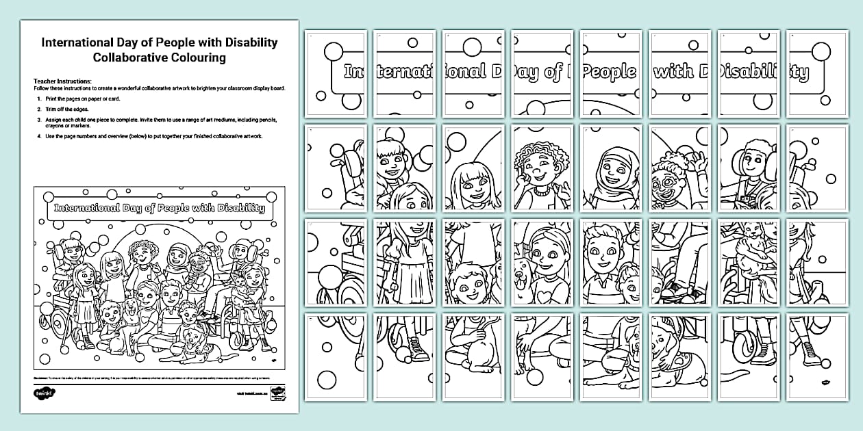 International Day of People with Disability Collaborative Colouring