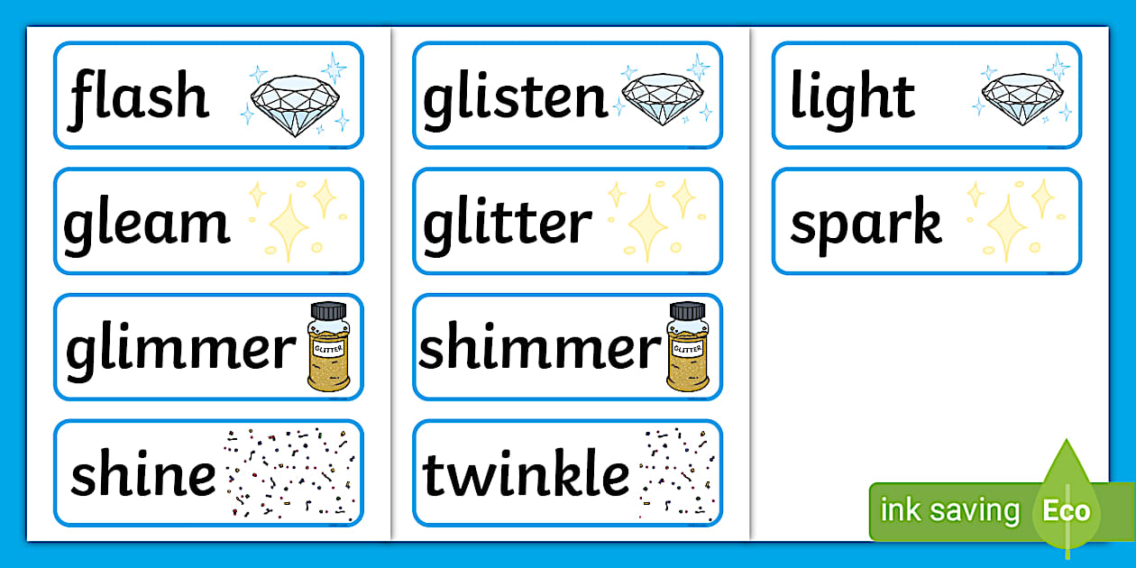 Sparkle Words Word Cards - Twinkl