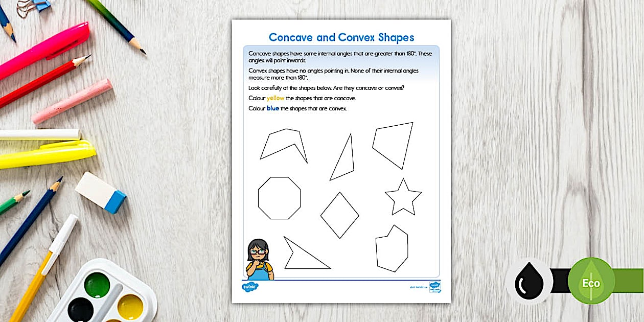 Concave vs Convex Shapes Activity Sheet (teacher made)