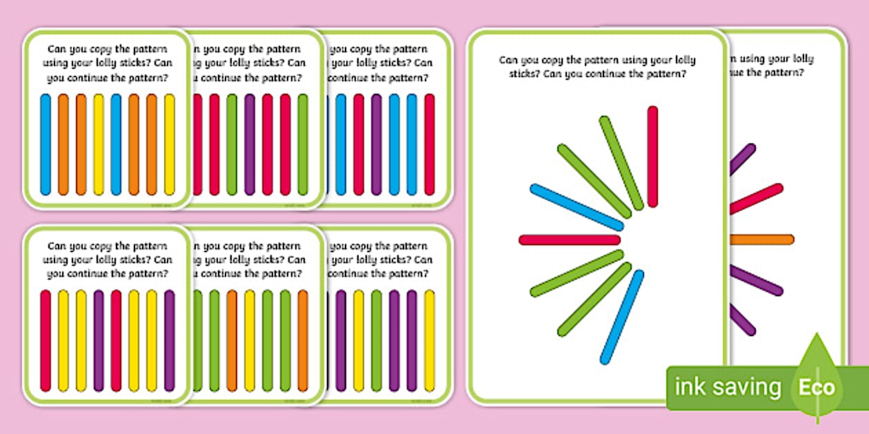 👉 Lolly Stick ABBC Pattern Cards (teacher made) - Twinkl