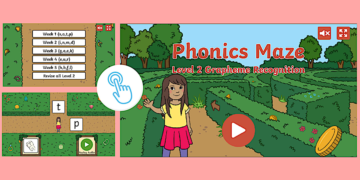 Level 2 Phonics Maze Game: Grapheme Recognition | Twinkl Go!