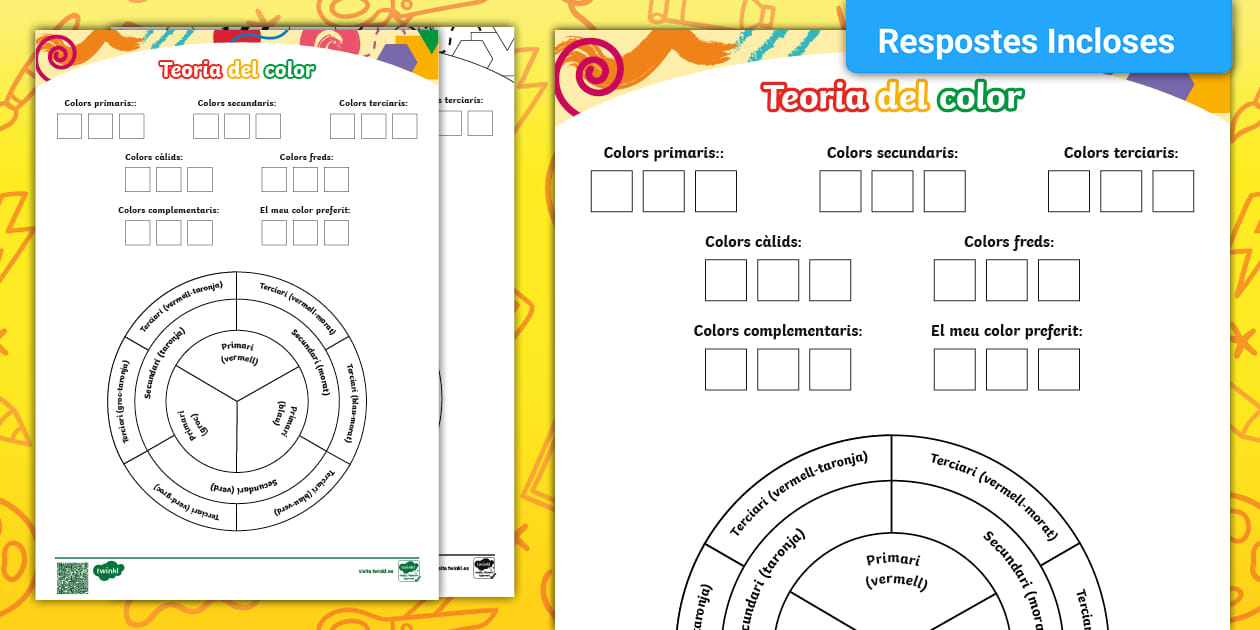 Fitxa d'activitat: La teoria del color - Català - Twinkl
