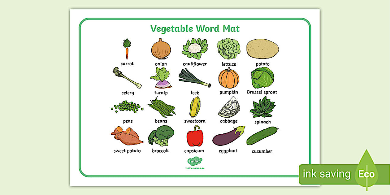 Vegetable Word Mat