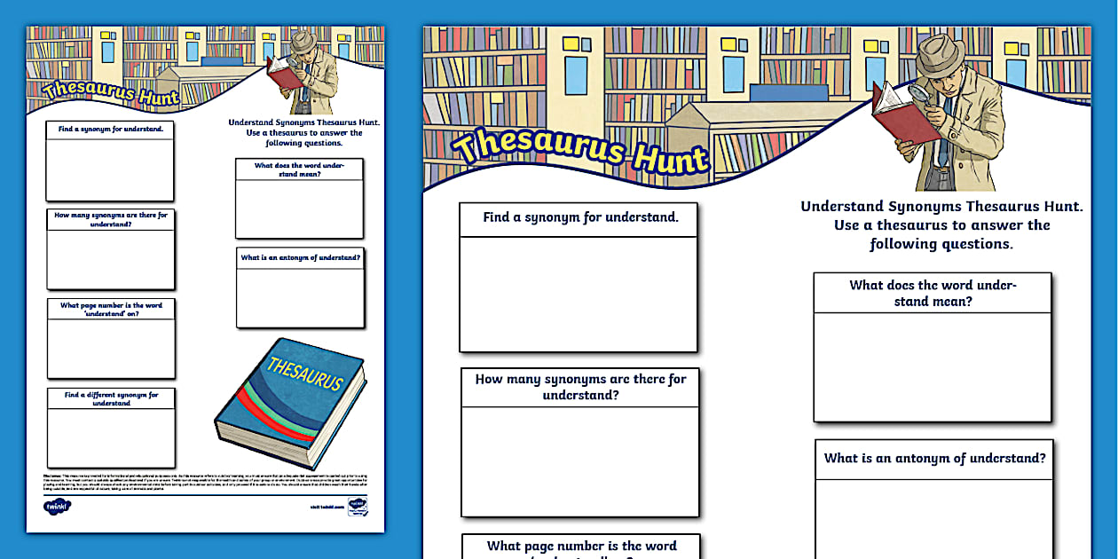 Understand Synonyms Thesaurus Hunt (Teacher-Made) - Twinkl