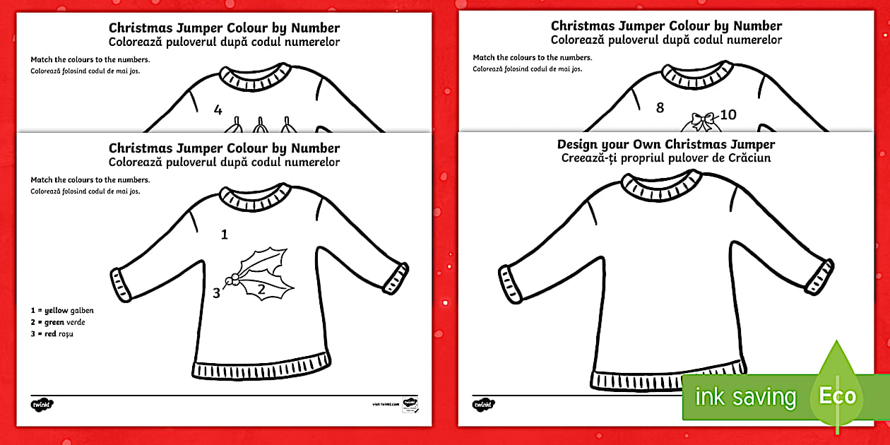 Christmas Jumper Activity Pack English/Romanian - Twinkl