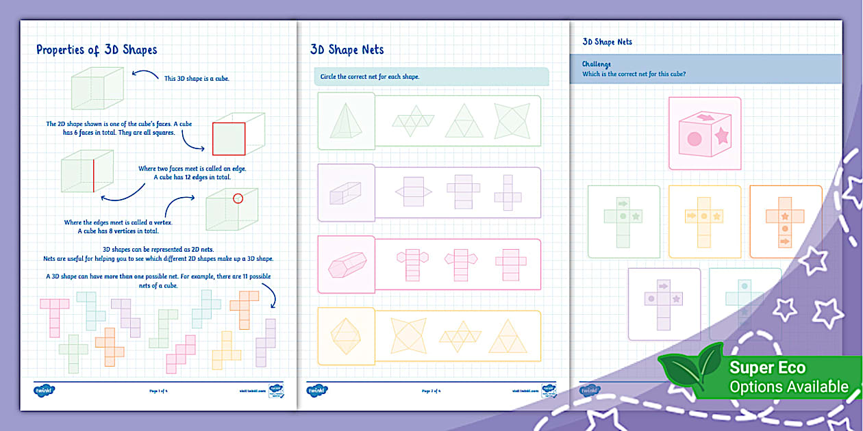 Properties of 3D Shapes (Ages 10 - 11) (teacher made)